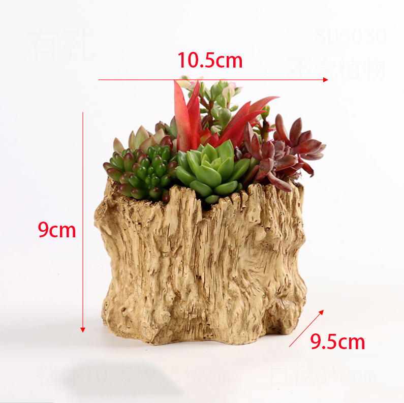 American Broken Root Shape Wood Succulent Resin Fl... – Grandado