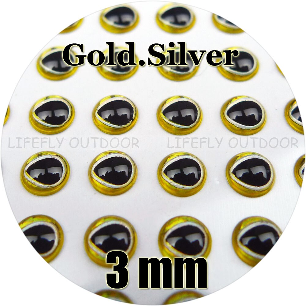 3mm 3D Gold.Silver, Tear Pupil / 800 Soft Molded 3... – Grandado