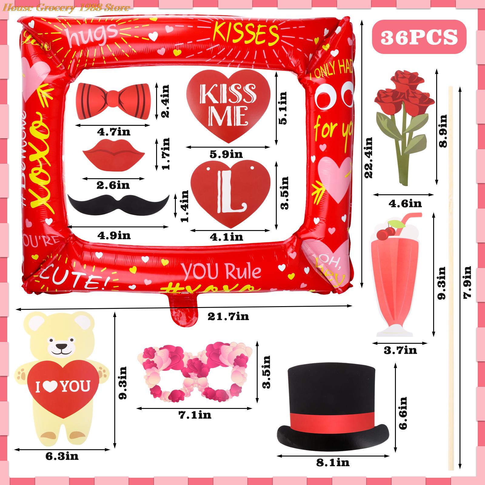 36Pcs Valentijnsdag Photo Booth Props Diy Selfie P... – Vicedeal
