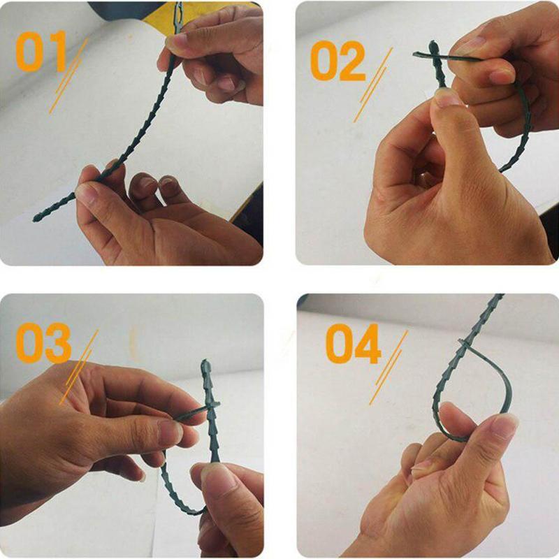 50 PCs One Pack Gardening Fishbone Ties Plant Supp... – Grandado