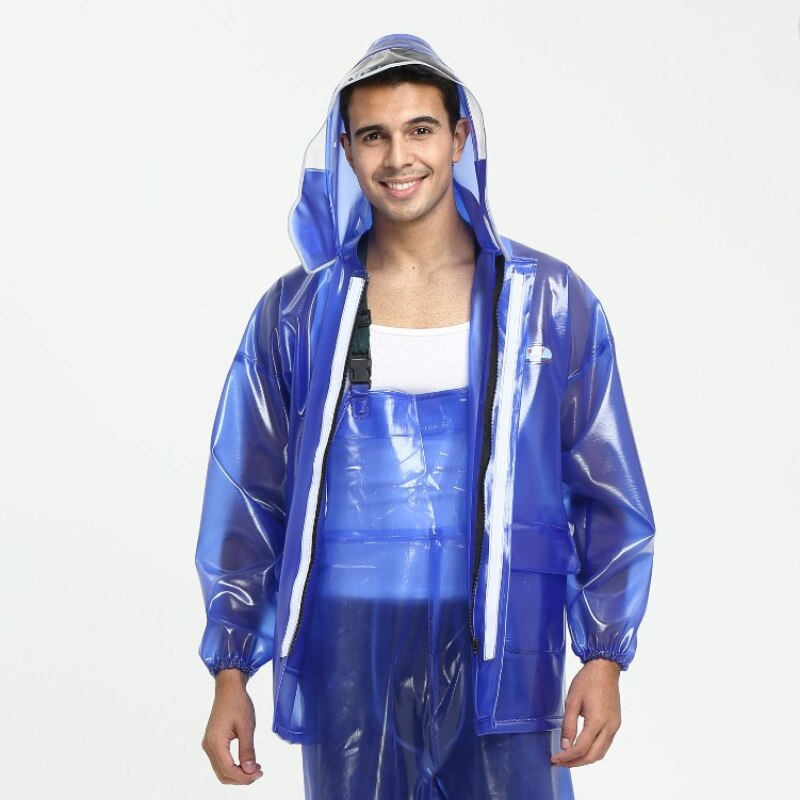 Adult Thick Rain Coat Set Men Hooded Motorcycle Im... – Grandado