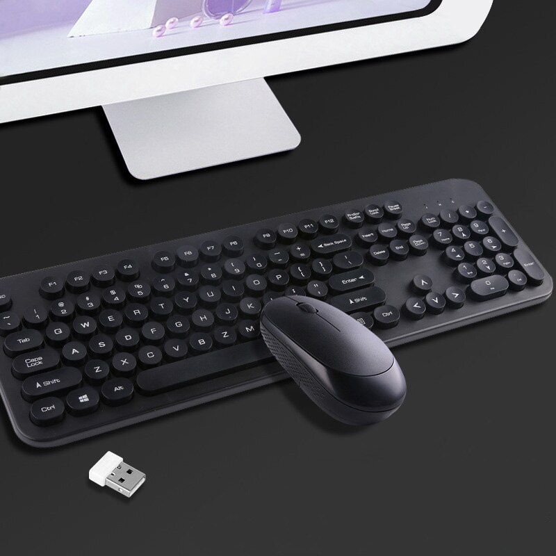2.4G Round keycap Keyboard Wireless Mouse Silent K... – Vicedeal
