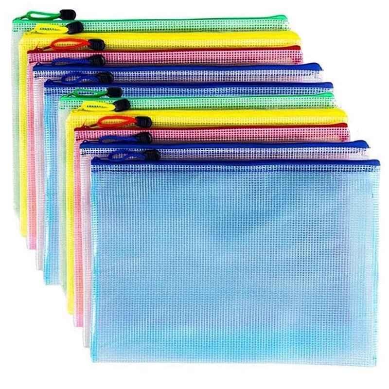 10Pcs Zipper File Bags PVC Document Bag Zipper Fol... – Grandado