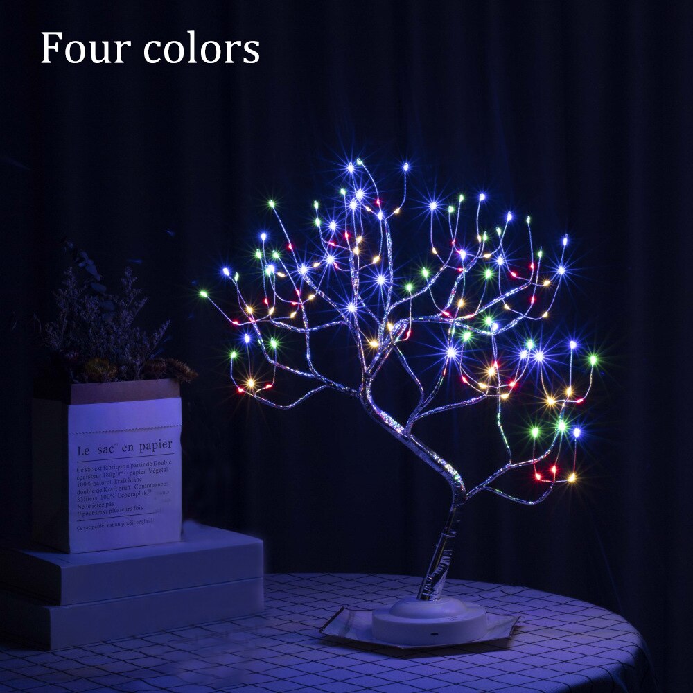 Tree Shaped LED Light Bonsai Style Lamp Led Copper... – Grandado