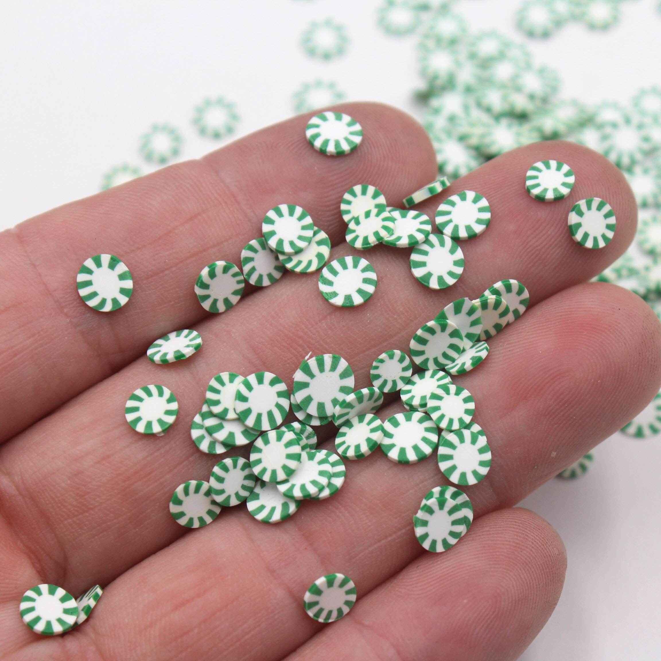 100g/Lot Peppermint Candy Polymer Clay Slices Simu... – Grandado