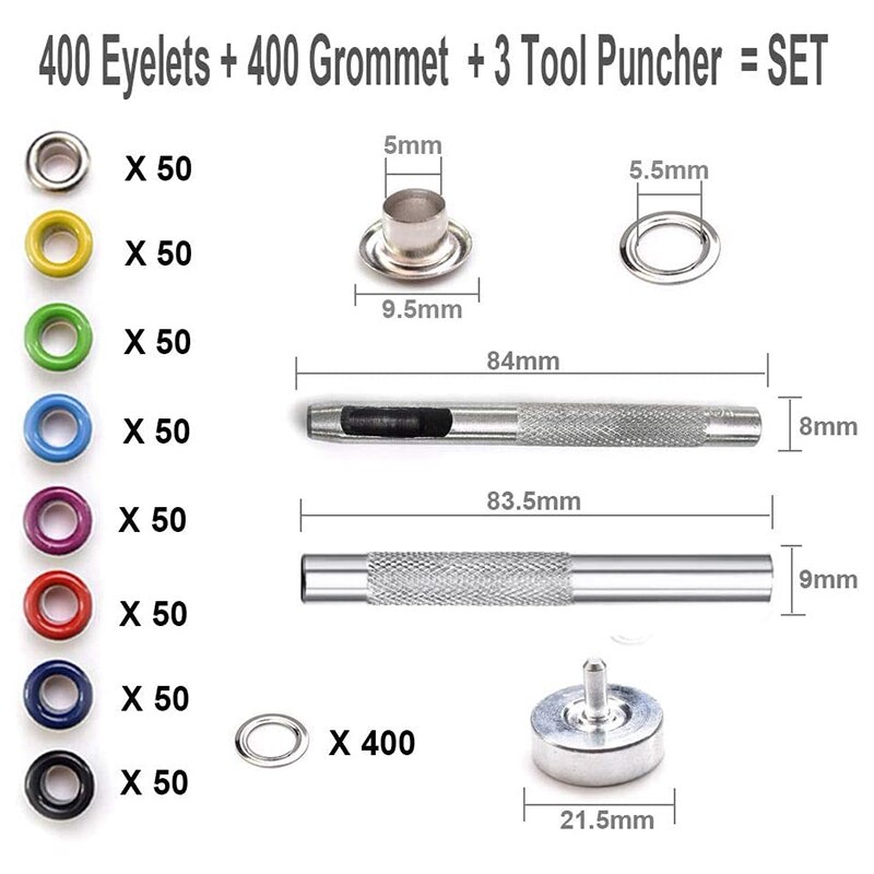 Best 600 Sets 3/16 Inch Assorted Color Grommets Ki... – Grandado