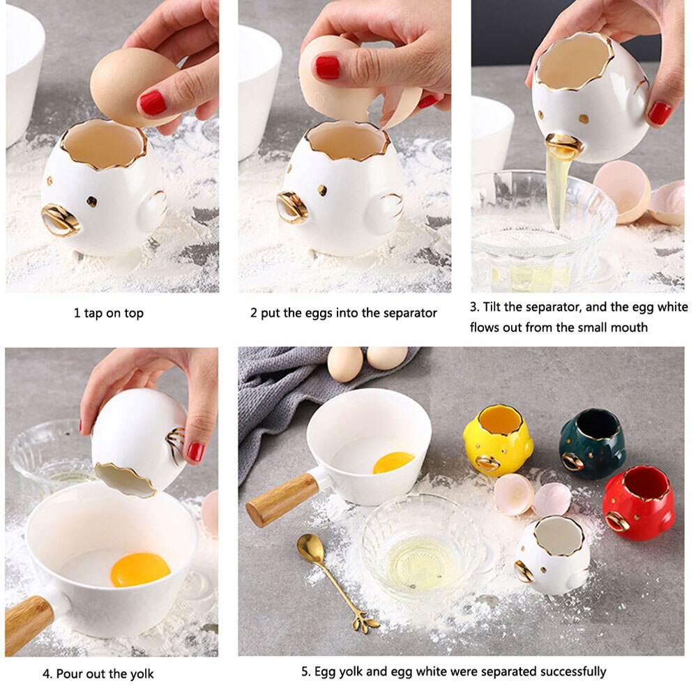 Leuke Cartoon Kip Eigeel Separator Keramiek Gezond... – Grandado