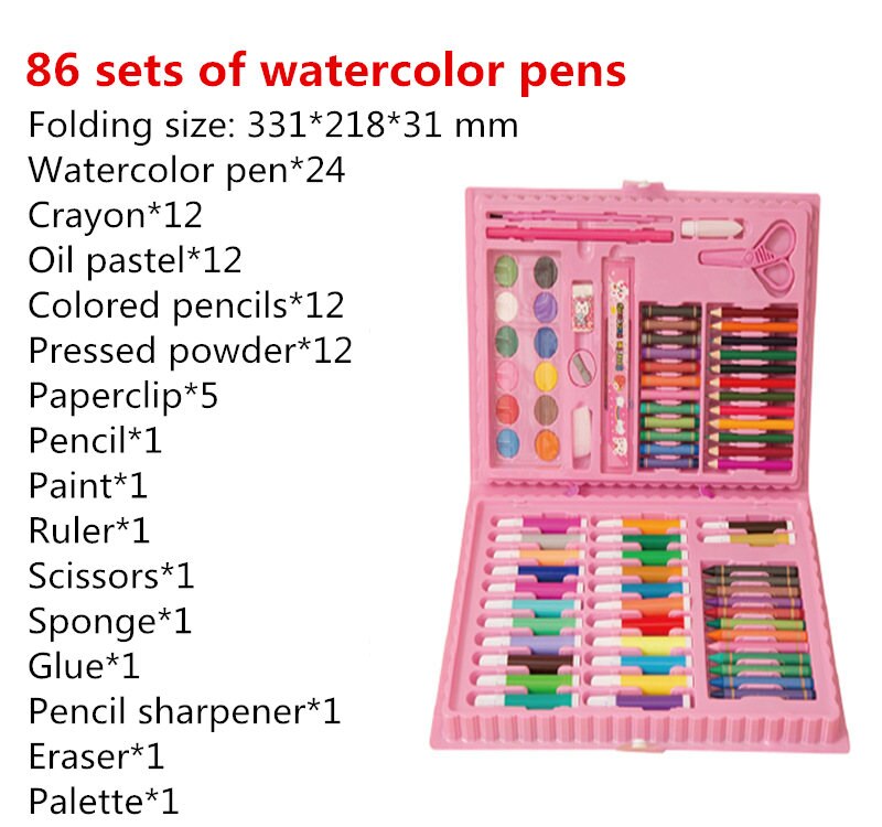 Kawaii 80-150pcs Portable Stationery SET Markers W... – Vicedeal