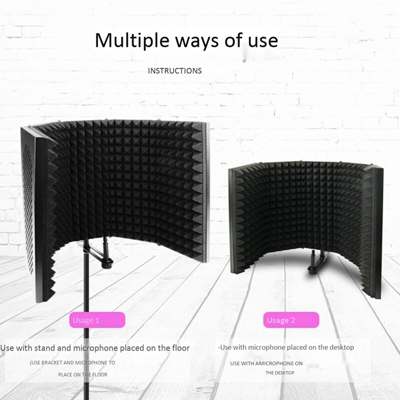 Opvouwbare Studio Microfoon Isolatieplaat Schuim P... – Grandado