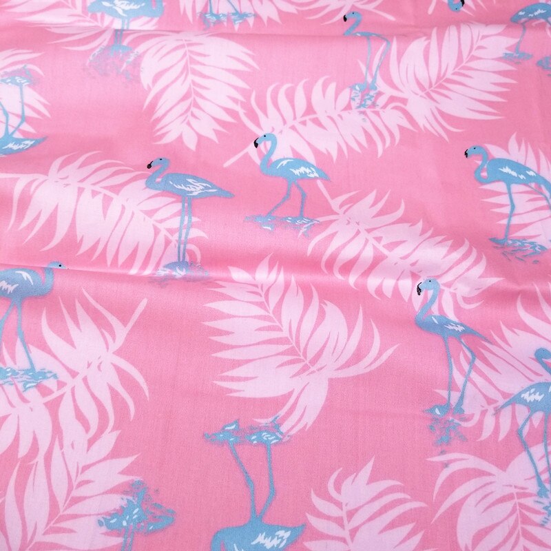 100% Cotton Twill Fabric Flamingo Print Patchwork ... – Grandado