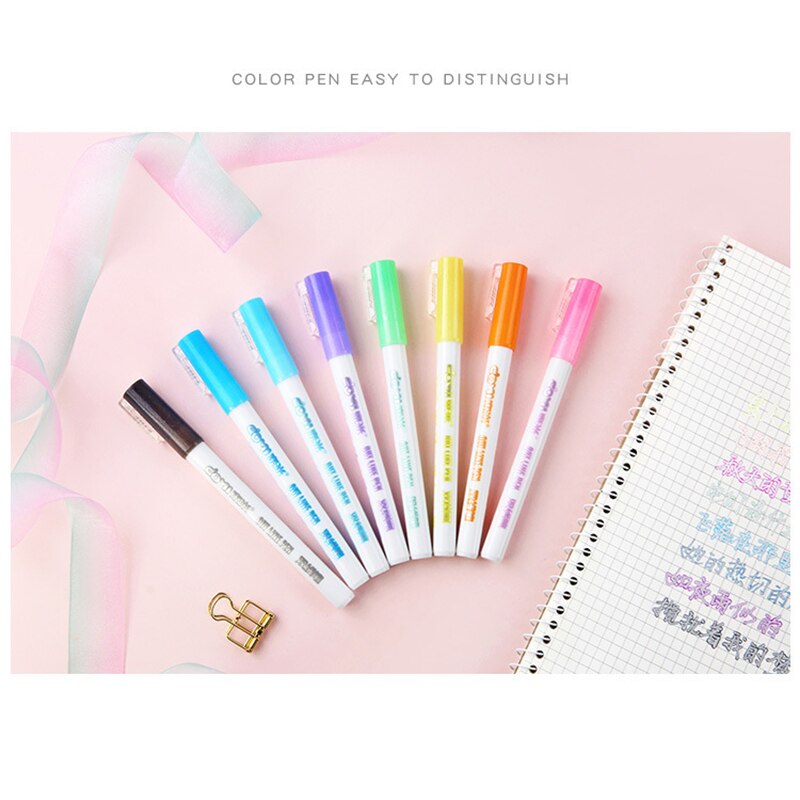 8Pcs/Set Double Liner Outline Pen Writing Drawing ... – Grandado