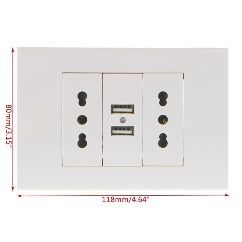 16a walldouble italian / chile plug strømstik adap... – Grandado