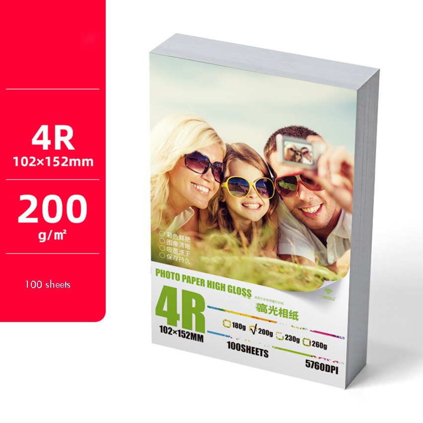100 blätter/einstellen glänzend Foto Papier 4R 6 Z... – Grandado