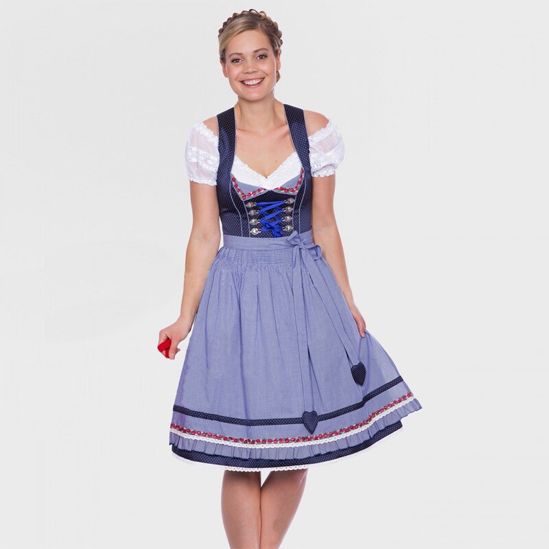 Women's German Oktoberfest Blue Short Sleeve B... – Grandado