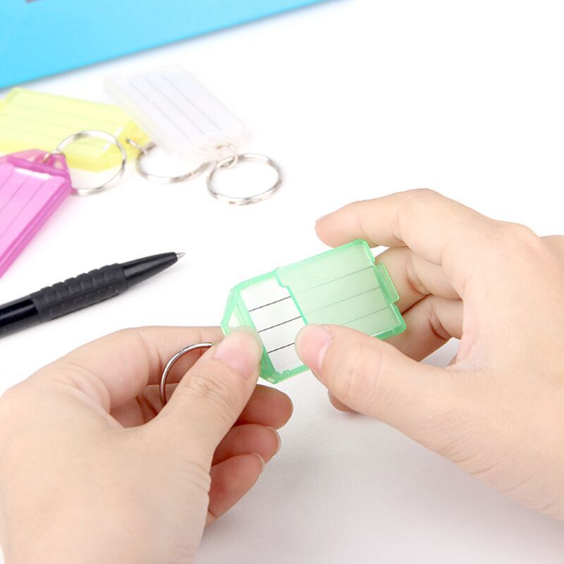 20Pcs Tough Plastic Key Tags with Split Ring Label... – Grandado