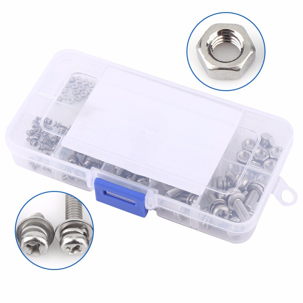 160pcs M2 M2.5 M3 M4 M5 Screws Nuts Stainless Stee... – Grandado