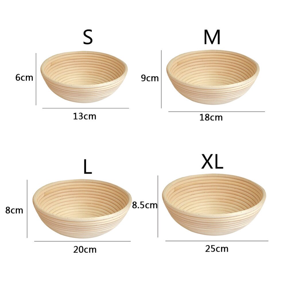 4 Sizes Handmade Rattan Basket Dough Banneton Brot... – Grandado