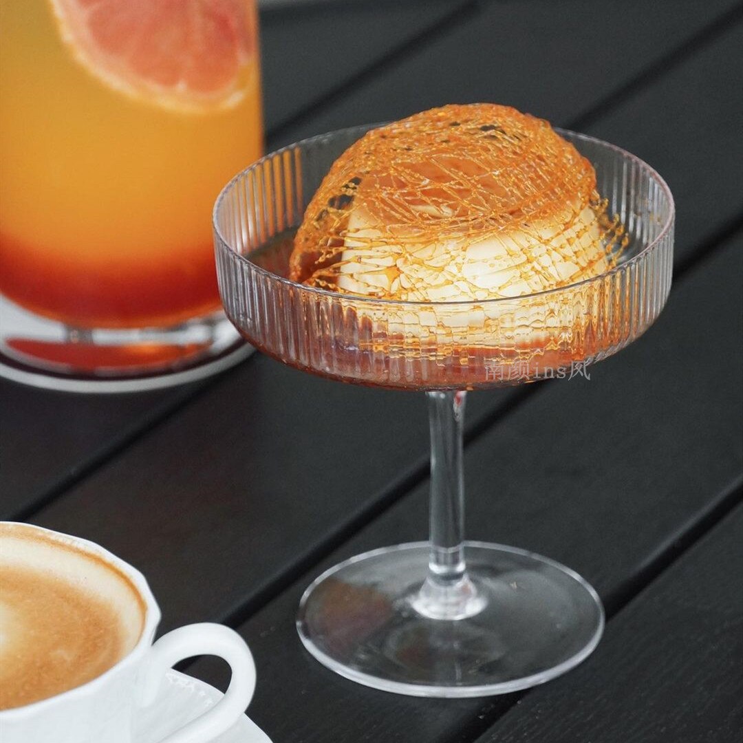 Vertical Stripes Ice Cream Cup Glass Dessert Ice C... – Grandado