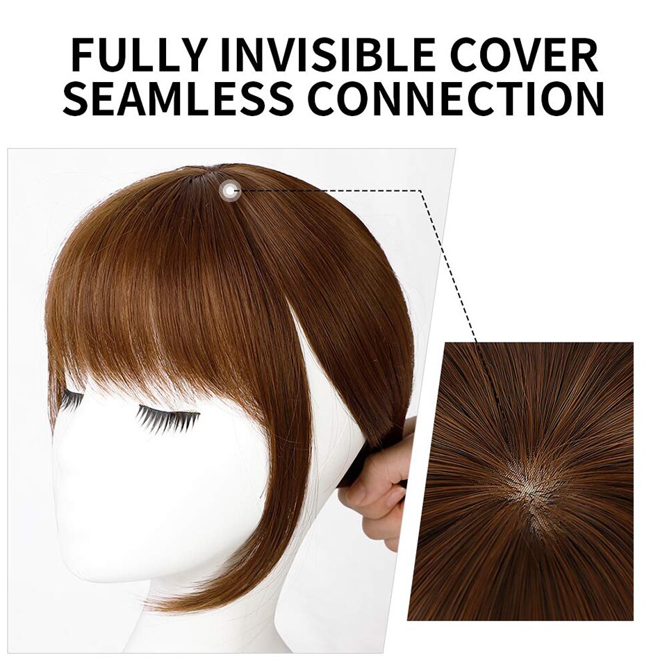 Isaic Light Brown Synthetic Hair Fringe Clip Bangs... – Grandado
