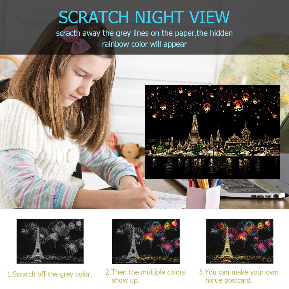 Chiangmai Night Scene Diy Scratch Schilderijen Art... – Grandado