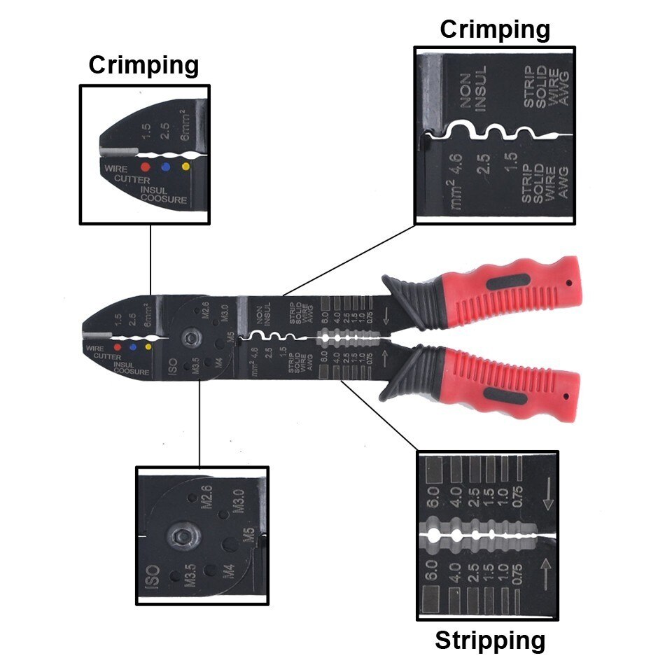 Multitool Crimping Pliers Electrical Terminals Com... – Vicedeal