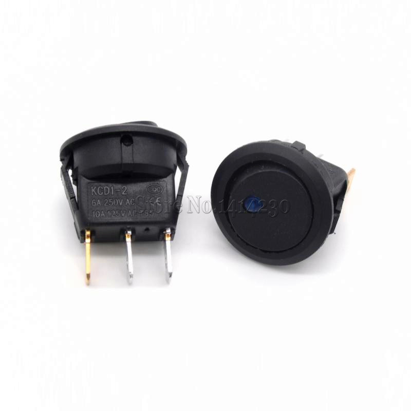 10Pcs 23mm 12V Blue led Round Rocker Switch Led Do... – Grandado