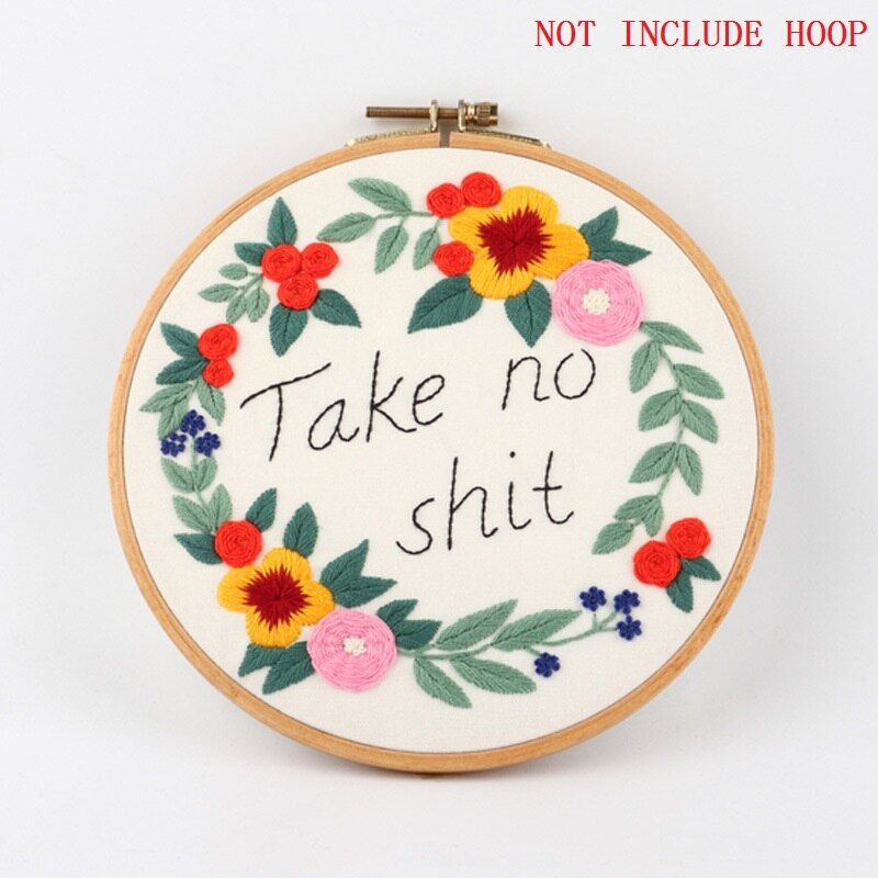 Simple Embroidery Kit Flowers Pattern DIY Handmade... – Grandado