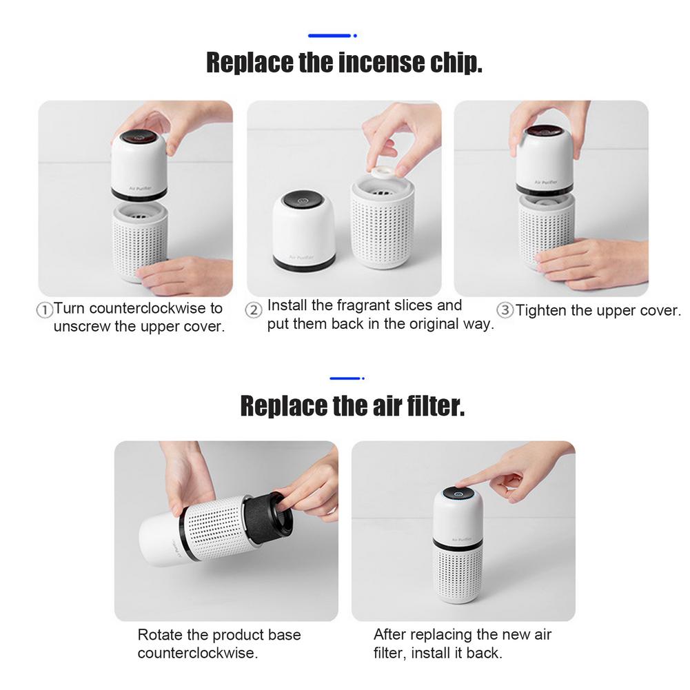 Mini Air Purifier, Noise Reduction, Rechargeable P... – Grandado