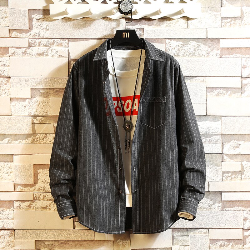 Brand Spring Autumn Long Sleeves Flannel Collar Ko... – Vicedeal