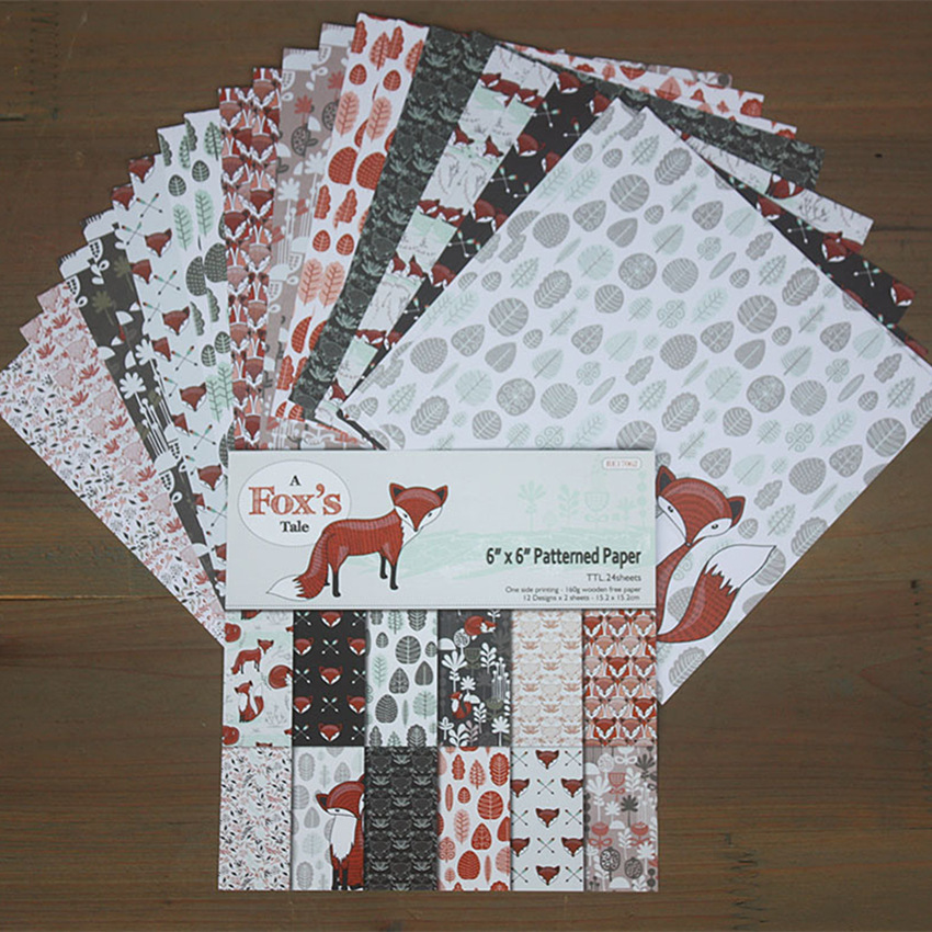12 Sheets FOX Scrapbooking Pads Paper Origami Art ... – Grandado