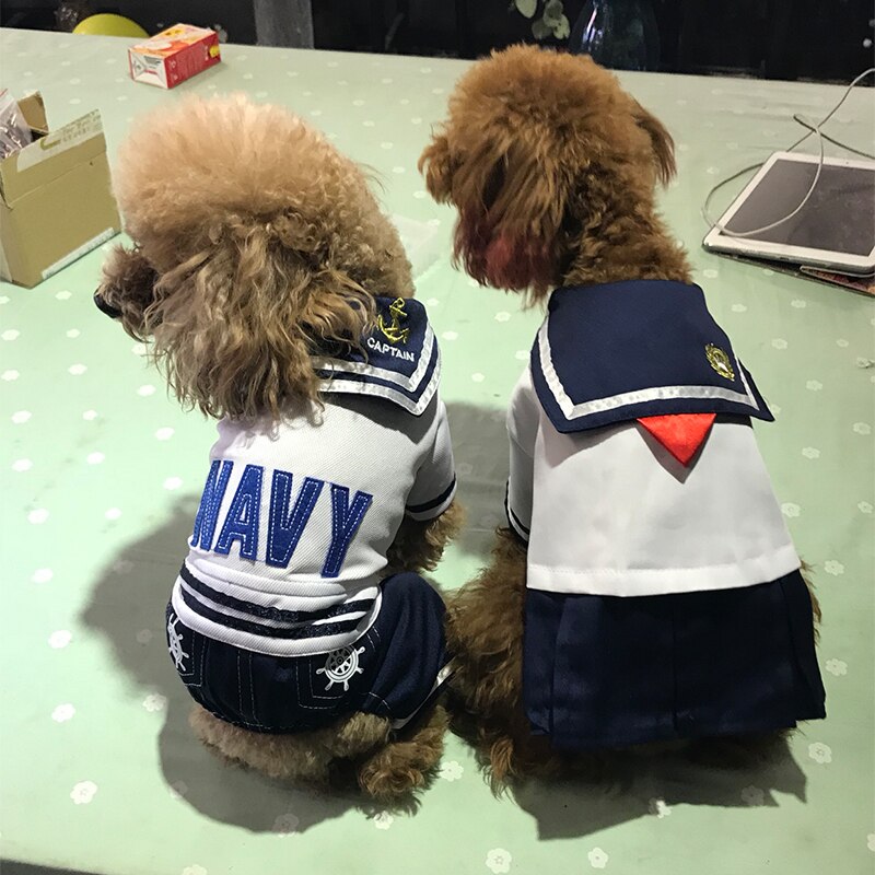 Zomer Jurk Jumpsuit Sailor Uniform Hond Kleren Mar... – Vicedeal