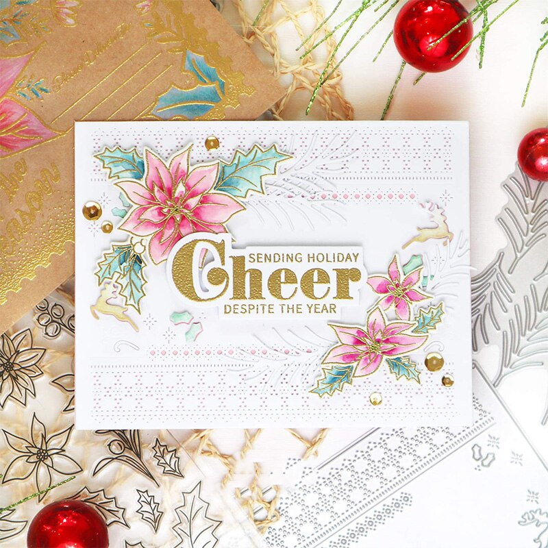 Diy Kerst Blad Bloem Metalen Stansmessen Clear Ste... – Grandado
