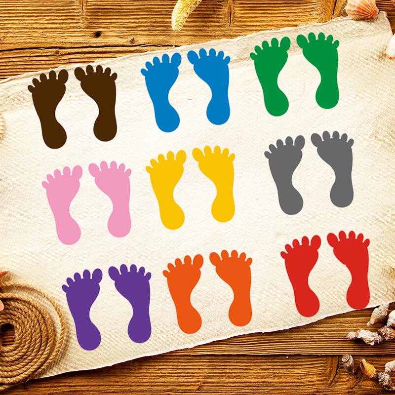 9 Pairs Kindergarten Footprints Stickers Small Ank... – Grandado