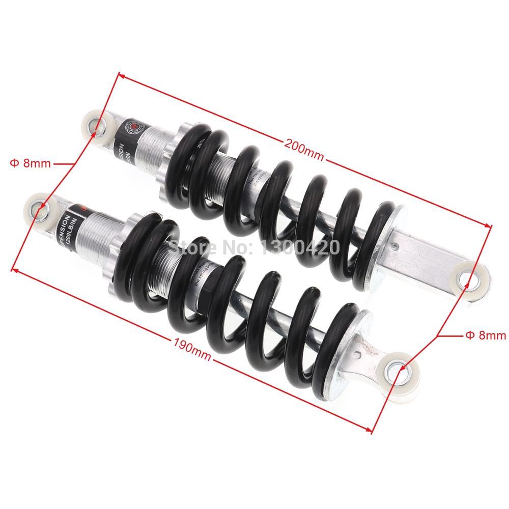 Black 8mm Length 190mm 200mm Front and Rear Shock ... – Grandado