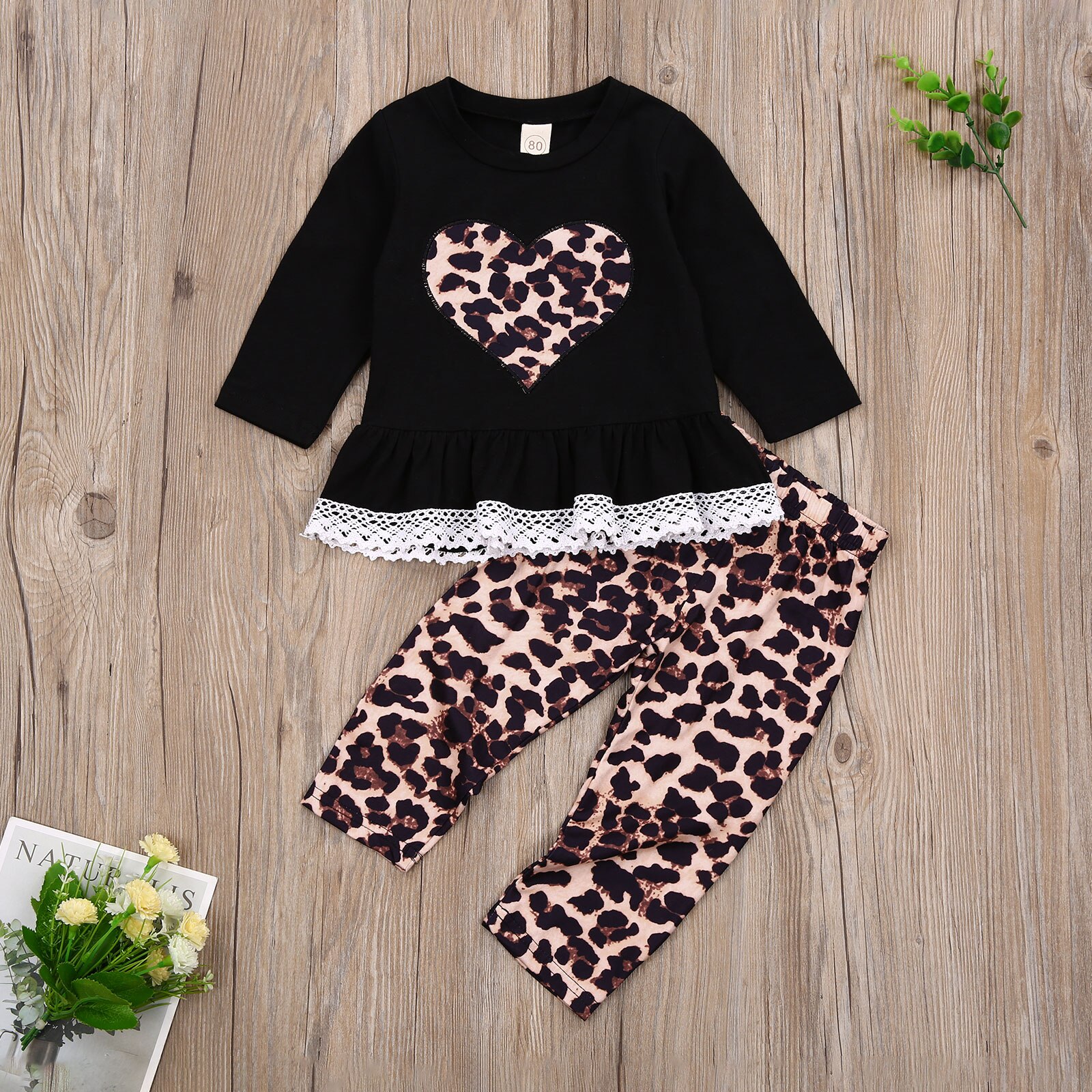Peuter Baby Meisje Kleding Hart Patroon Lange Mouw... – Grandado