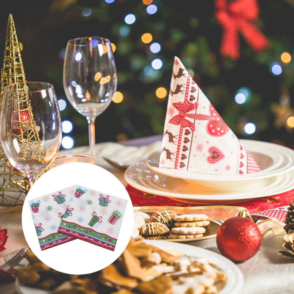 100pcs Party Napkin with Christmas Party Box Napki... – Vicedeal