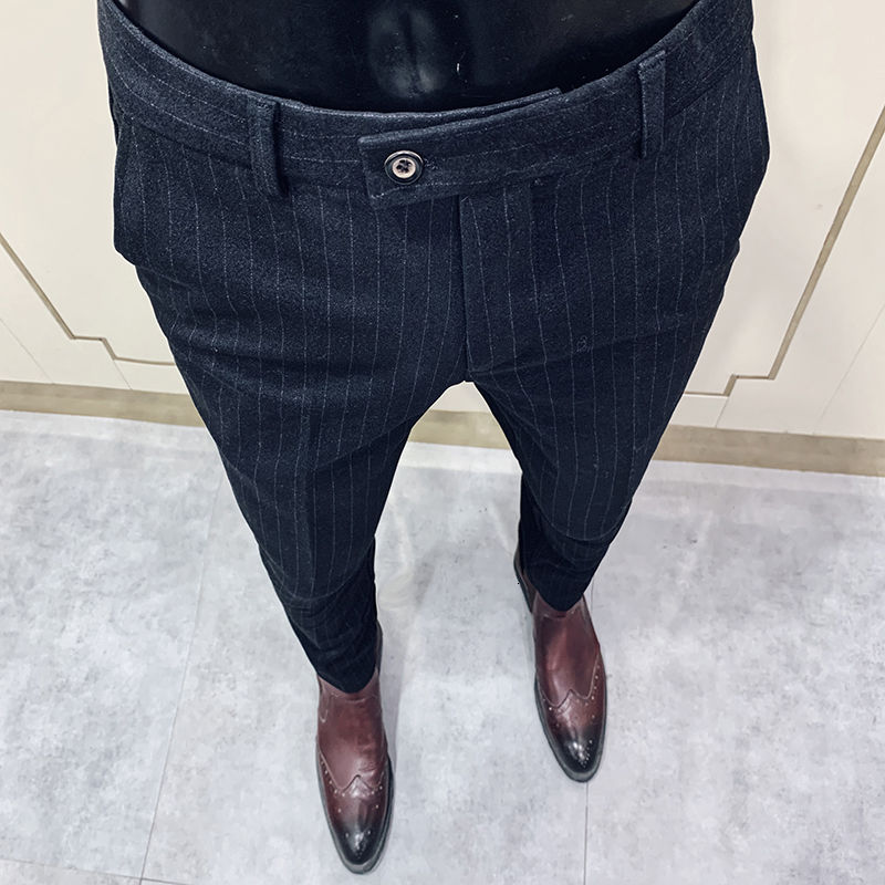 Koreaanse Stijl Streep Broek Jurk Broek Mannen Soc... – Grandado