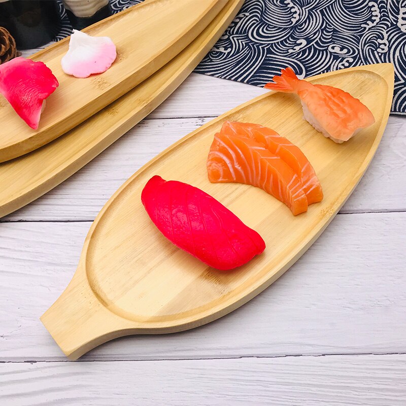 Plato Rectangular de bambú para Sushi, plato de ba... – Grandado