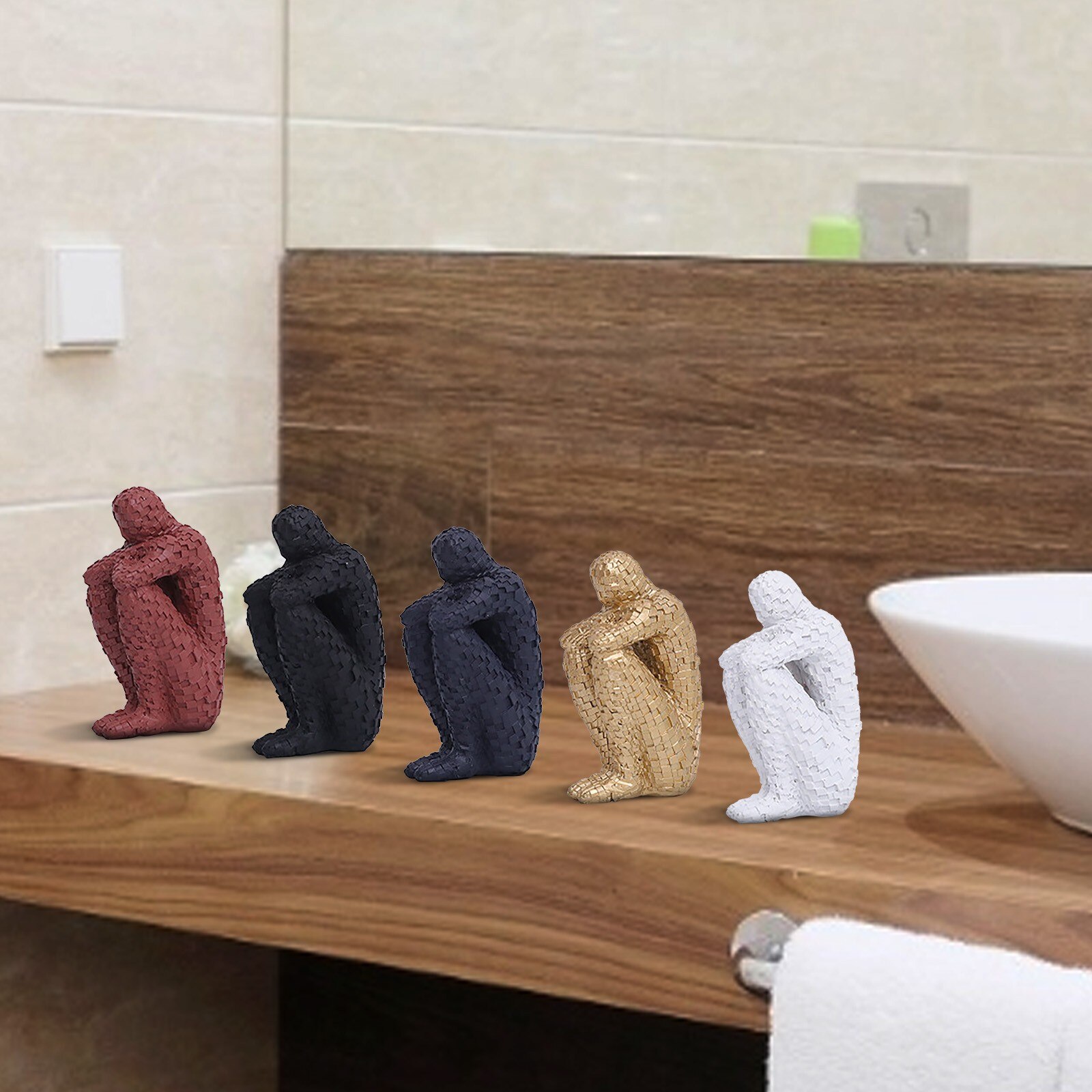 Resin Abstract Figure Mini Thinker Modern Sculptur... – Grandado