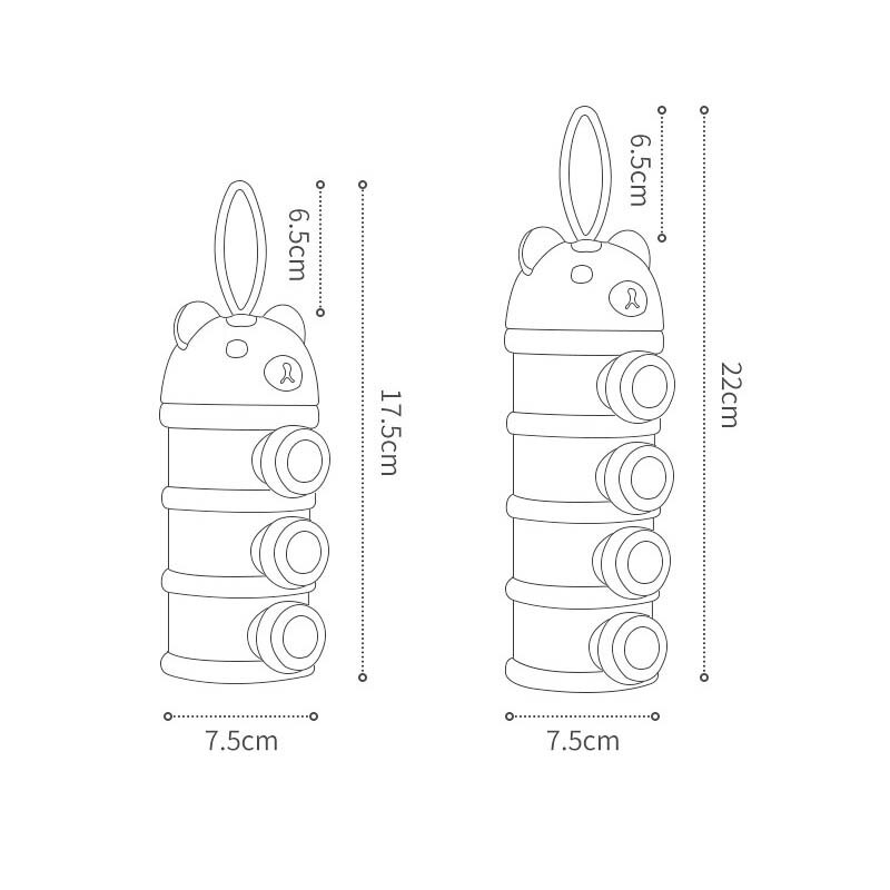 3 / 4 Layers Side Open Bear Style Baby Food Storag... – Grandado