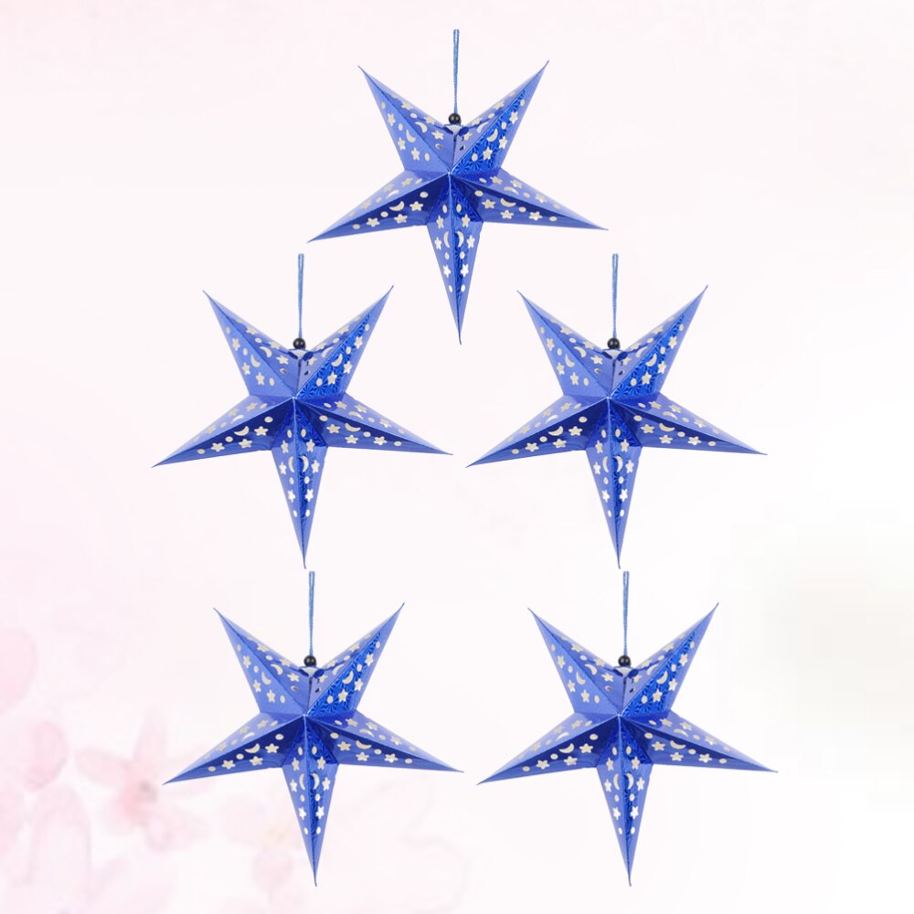 5PCS 30CM Hanging Star Paper Star Light Pentagram ... – Grandado