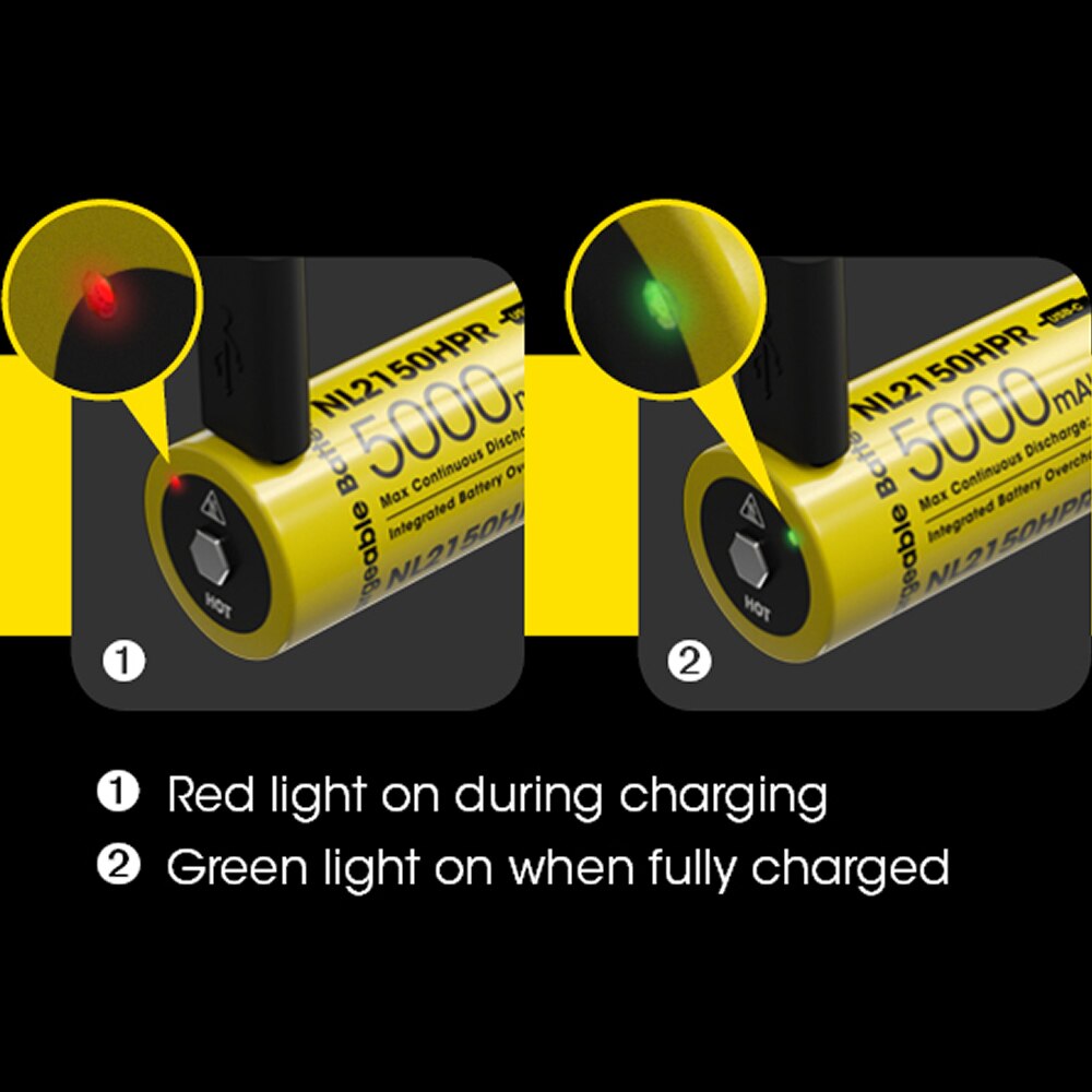 NITECORE NL2150HPR 21700 Buildin USB Type-C Chargi... – Vicedeal