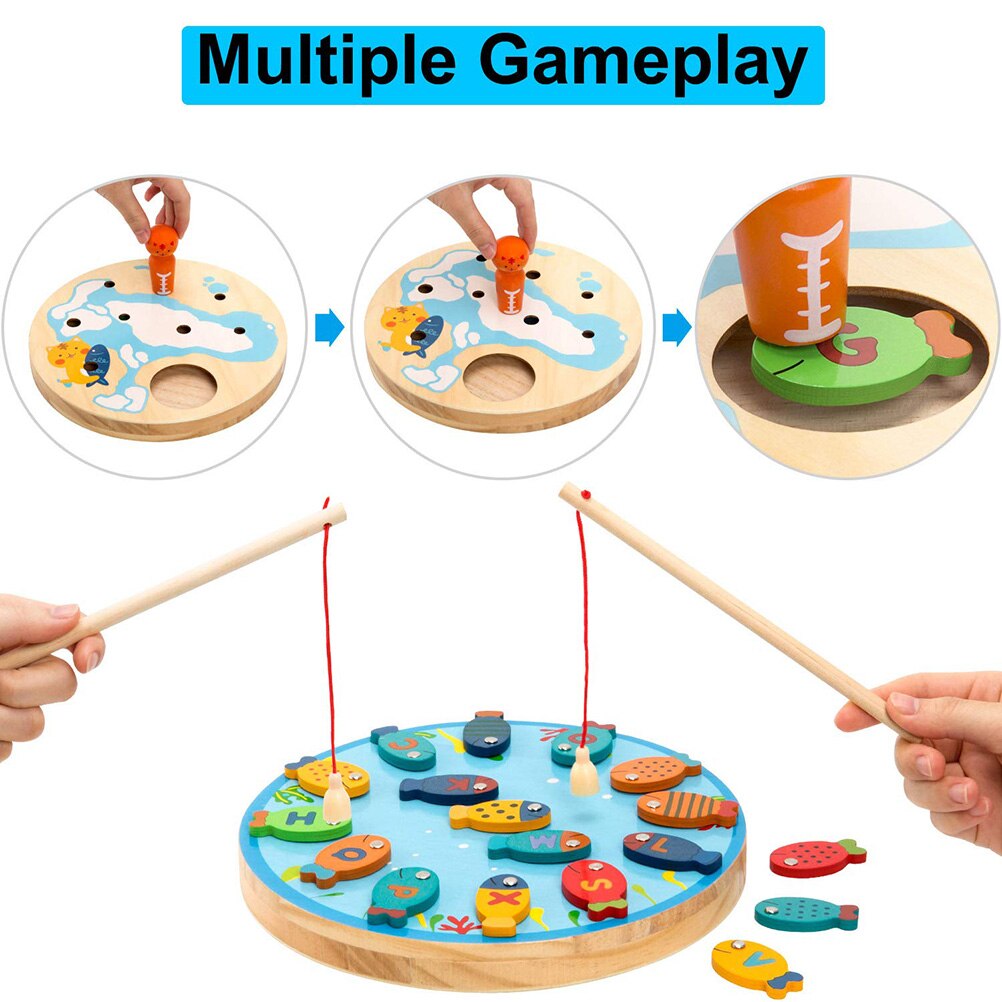 Magnetic Wooden Fishing Game Toy Catch Fish Counti... – Grandado