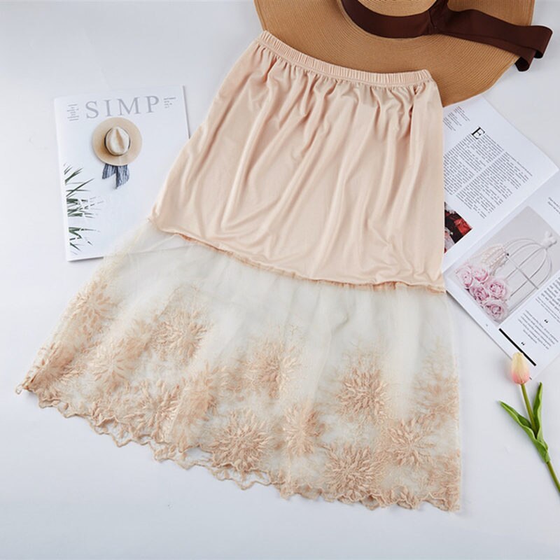 Women Lace Slip Skirt Extender Knee Length A-Line ... – Grandado