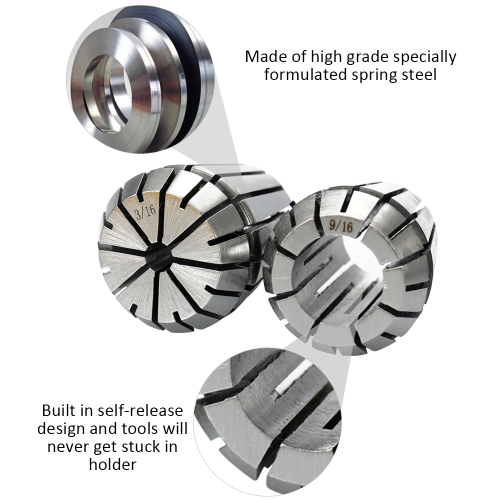 Precision Spring Collet Set 11pcs Chuck Collets fo... – Vicedeal