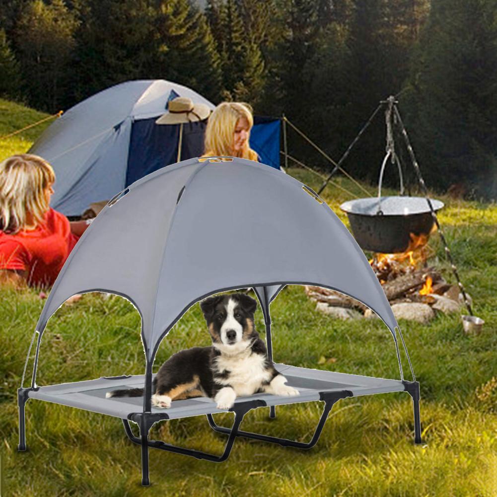 Pet Bed With Canopy Portable Dog Camp Tent Raised ... – Grandado
