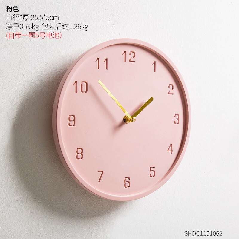 Simple Cement Wall Clocks 3d Modern Fancy Color Cl... – Vicedeal