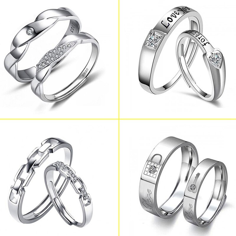Trendy Paar Versprechen Liebe Token Ring Sets Mit ... – Vicedeal