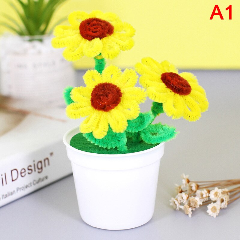 1PC Hand Twisted Plush Stick Flower Pots Kids DIY ... – Vicedeal