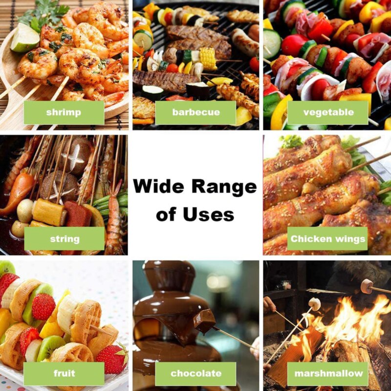 Engangsbambus spyd træpinde grillværktøj naturlige... – Grandado